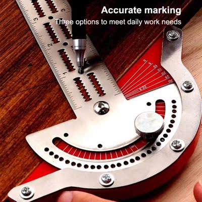 T-Type Woodworker Edge Rule Efficient Protractor Angle Protr