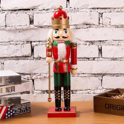 35cm Wooden Nutcracker Doll Soldier Vintage Handcraft Christ