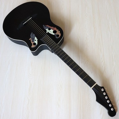 stock 38 inch round back  6 string electric acoustic guitar