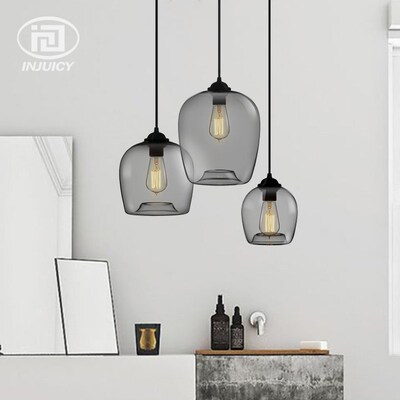 Loft Edison Colorful Glass Droplight Cafe Bar Pendant Lamp R