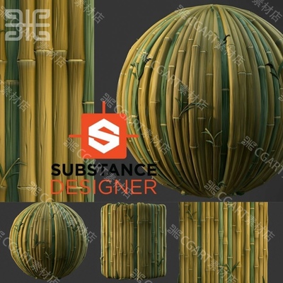 Substance Designer风格化次世代卡通竹子竹林纹理sbs材质及教程