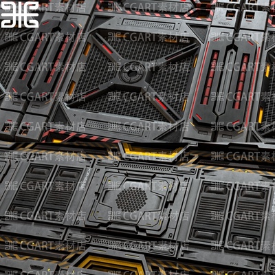 20种substance designer科幻机械墙面板硬表面纹理贴图sd材质球pt