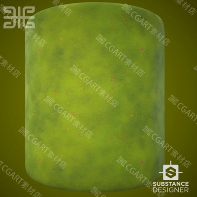 Substance Designer风格化苔藓材质球sd卡通吉卜力青苔材质sbs
