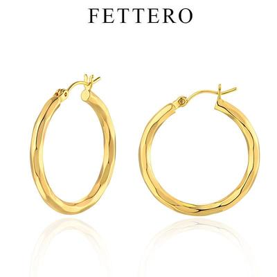 fettero铜合金金色爱心耳钉