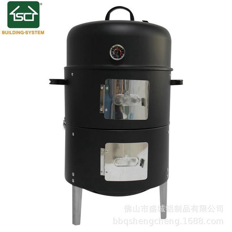 热销烧烤炉烟熏三合一户外庭院烧烤炉柴火炉便携烤炉子碳炉