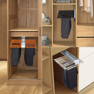 裤架伸缩拉杆衣柜侧装柜内推拉衣帽间西裤挂裤架子裤抽架五金配件