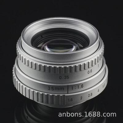 tiase天色35mmf1.6银色c/e/xf/m43/eosm/l/z调焦手动镜头