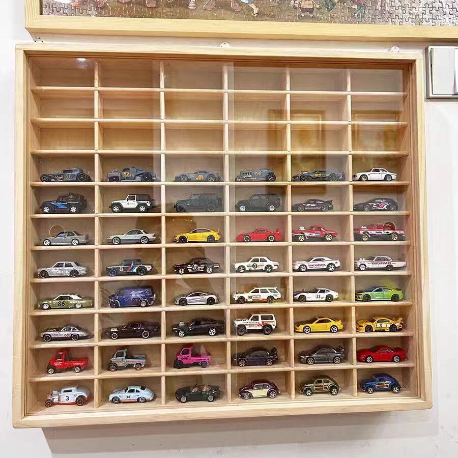 1:64多美卡风火轮模型收纳架小汽车模型展示柜火柴盒跑车收纳架
