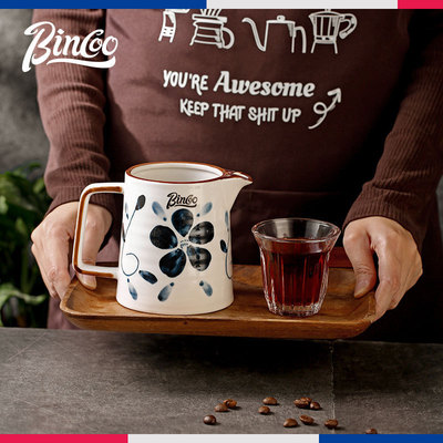 Bincoo手冲咖啡壶咖啡杯套装陶瓷分享壶青花彩绘萃取手冲咖啡套装