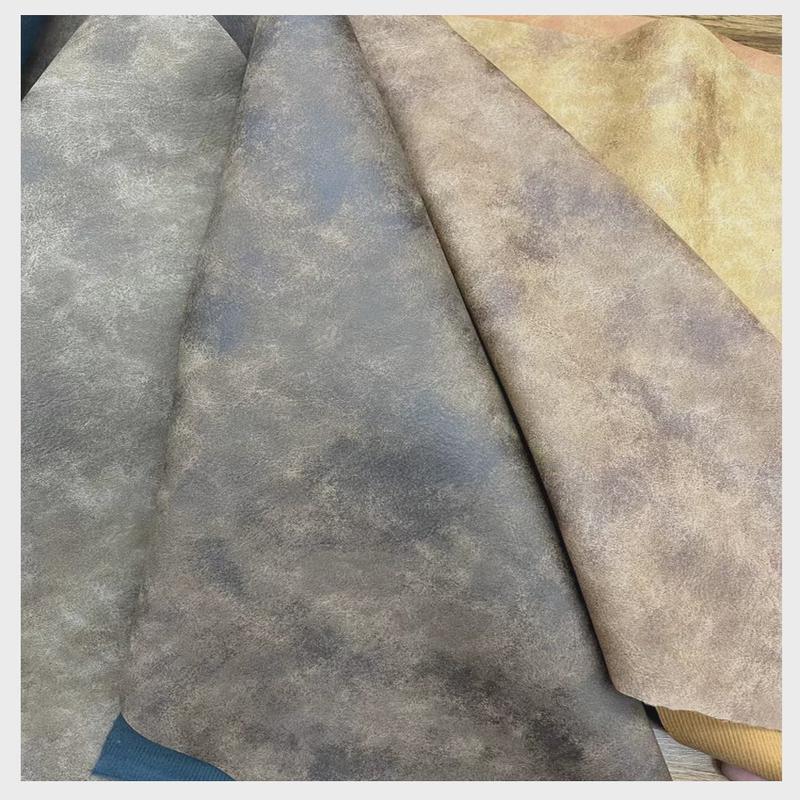 新款复古烫金羊巴牛巴革pu皮革面料服装粗面磨砂新能源汽车人造革
