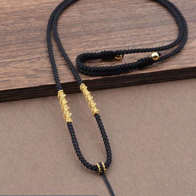 手工编织挂绳黑绳项链吊坠绳女款男款高档挂坠绳男士佩挂件绳