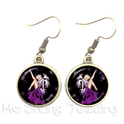 Vintage Yellow Background Betty Boop Series Pattern 16mm Rou