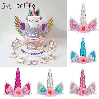 Unicorn Horn Cake Topper Unicorn Birthday Party Decoration K