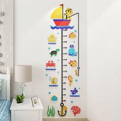 Cartoon Pattern Acrylic Resin 3D Height Growth Chart Ruler