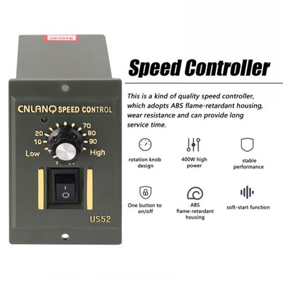 400W AC220V ABS Speed Controller Motor Speeds Pinpoint Regul