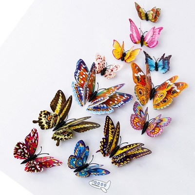 Luminous Fridge Magnets 12PCS 3D Butterfly Design Decal Art