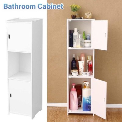 Floor Cabinet for Bathroom with 3 Tier Shelf Multifunctional