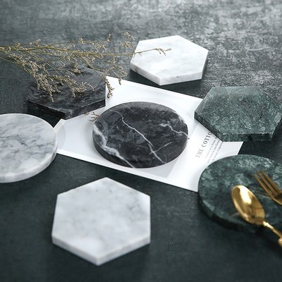 Creative luxury marble ceramic coaster drink cup coffee pad