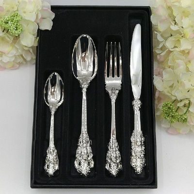 Meat Fork Knife Spoon Carving Handle Mirror Polished Fork