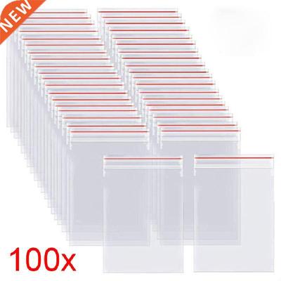 100pcs/pack Resealable Zip Lock Bags Self Seal Clear Plastic