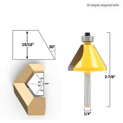 Milling Cutter for Wood 1/4 Shank 1/2 Shank 30 Degree Tongue