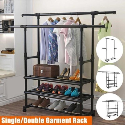 Clothes Hanger Coat Rack Floor Hanger Storage Wardrobe Cloth