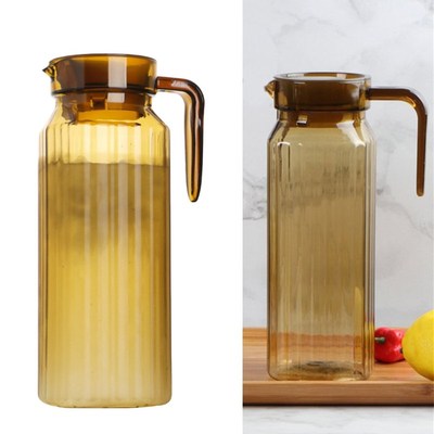 1100ML Acrylic Cold Water Pitcher Stripe Pattern Beverage Ju