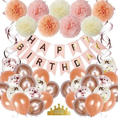 1Set Birthday Party Decorations Set With Happy Birthday