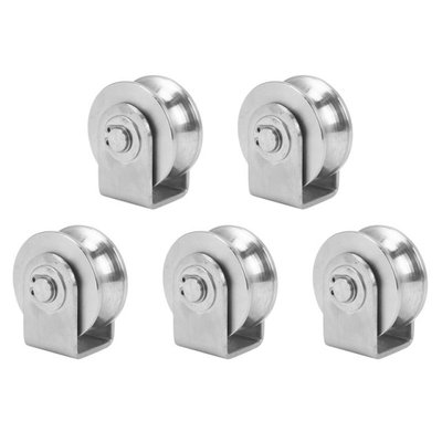 5X 2 Inch Roller Wheel Bearings U Groove Pulley Wheels Detac