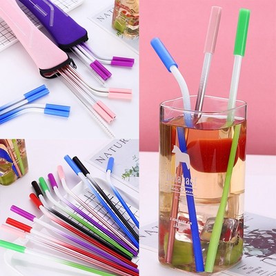 Reusable Drinking Straw Stainless Steel Straw Set Metal Colo
