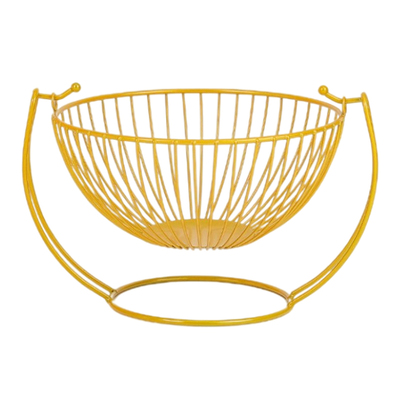 Golden Fruit Basket Modern Wire Fruit Bowl Fruit Serving