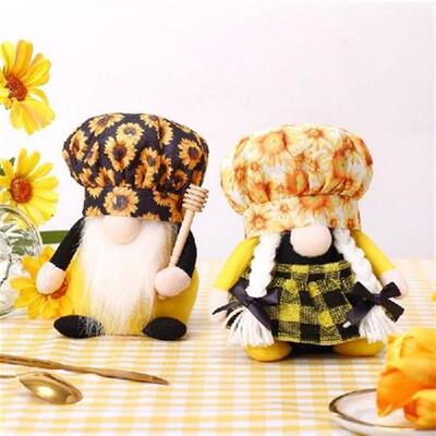 Sunflower Chef Gnome Scandinavian Tomte Nisse Swedish Bee