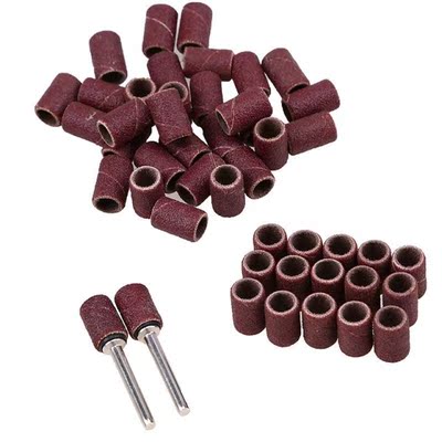 50pcs 320 Grit Drum Sanding Bands Sleeves   2pcs Mandrels Sa