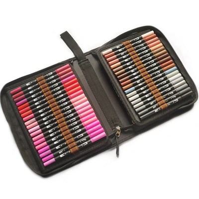 120 Color Fine Liner Dual Tip Brush Pens Set Drawing Paintin
