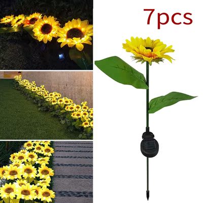 9/12pcs Garden Solar Sunflower Light Outdoor Lawn Lamp Solar