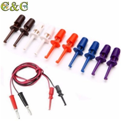 10pcs Multimeter Wire Lead Test Hook Clip Electronic Mini Te