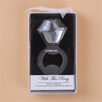 New Creative Diamond Ring Shape Beer Bottle Opener with Box