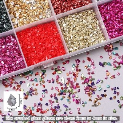 Mix Colors Broken Glass Stones Resin Craft Fillings Crystal