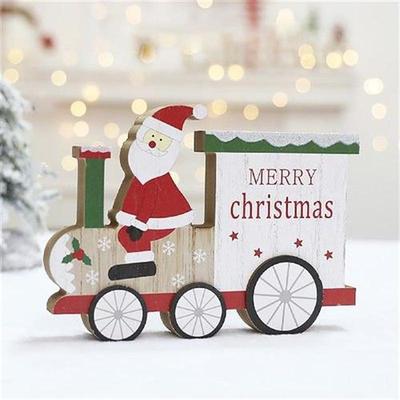 Christmas Santa Snowman Car Train Desktop Wooden Ornaments