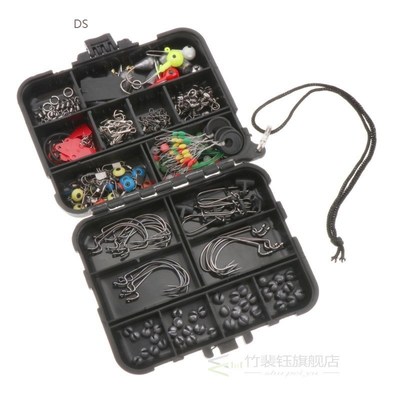 208pcs Carp Fishing Lure Tackle Box Set Kit Hooks Swivels Si