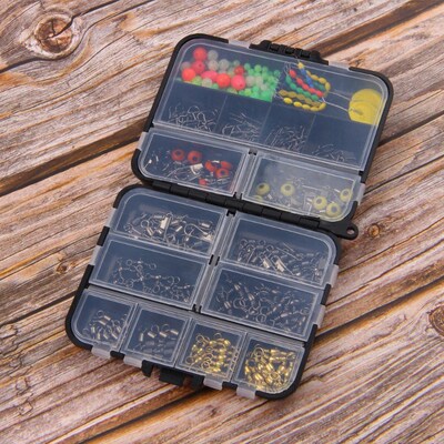 182pcs fishing swivels snap rolling connector float stopper