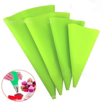 1pc Green Silicone Piping Bag 3D Reusable Cake Pastry Bag Fo