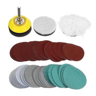55Pcs Polishing Kit 2 Inch Flocking Sandpaper Set Woodworkin