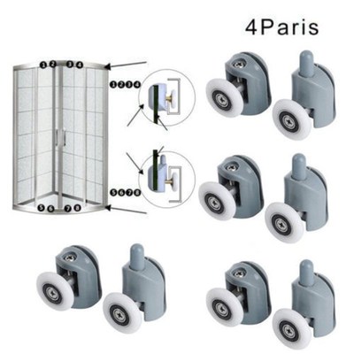 8x Bathroom Shower Door Sliding Castor Enclosures Upper Lowe