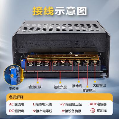 AC220V转DC24V480W600W800W1500W铝壳恒压开关电源工控设备电源