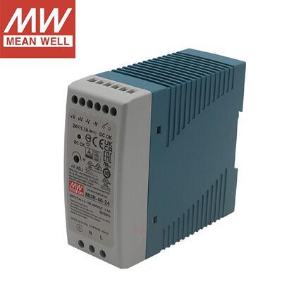 原装台湾明纬开关电源MDR-40-24V 40W24V1.7A工业薄型导轨电源