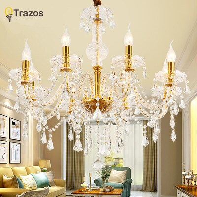 New Modern Gold crystal chandeliers for Living room Bedroom