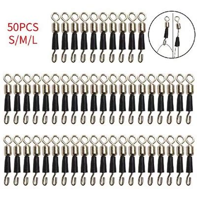 50PCS Fishing Fast Link Hook Connectors Bearing Swivels
