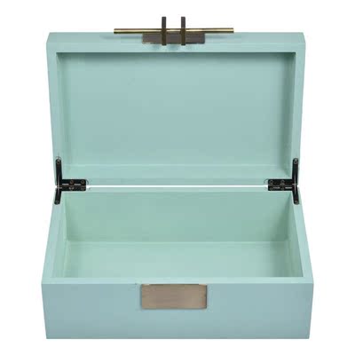 Retro Green Wood Wooden Jewelry Packing Case Wood Clamshell