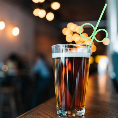 24 Pcs Disposable Drinking Straws PET 5mm Crazy Loop Plastic